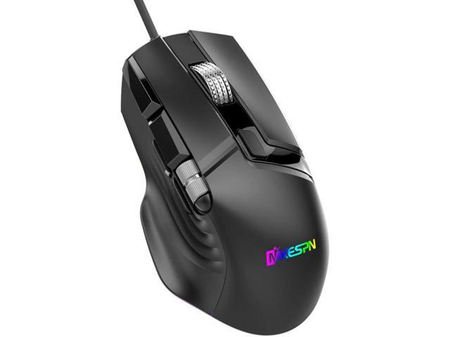 USB Wired Gaming Mouse, 2 Wheels [1200/3600/4800/7200/9600/12400 dpi] 6 ...