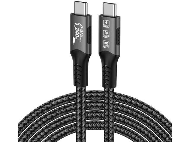 WISDUM USB C Cable(1.6FT, 240W), USB 4 Data Cable, 40Gbps, 8K HD ...