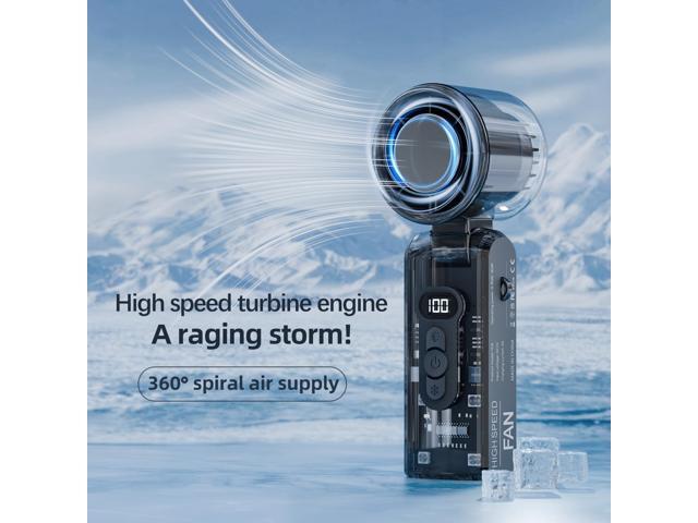 Handheld Turbo Fan Mini Ice Cooler USB Powered Digital Display Outdoor ...