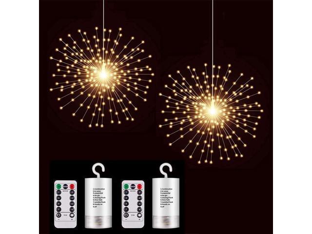 2 Pack Starburst Sphere Lights,200 LLED Firework Light, 8 Modes ...