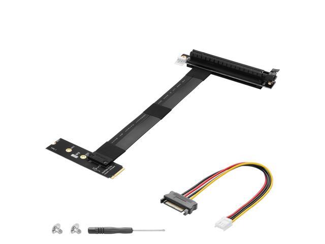 CERRXIAN M.2 NGFF to PCI-e 16x Graphics Riser Card,90 Degree Left M.2 ...