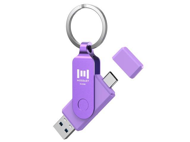 MOSDART 512GB USB3.1 Fast Speed C and A Dual Flash Drive, exFAT Memory ...