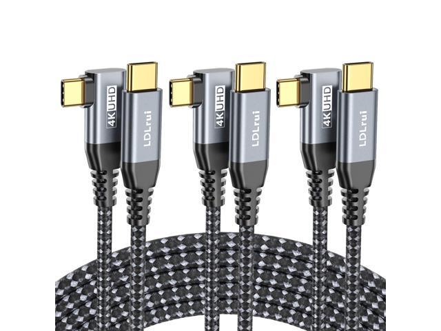 USB C Monitor Cable [6FT, 3Pack] Right Angle 4K HDR USB C Video Cable ...