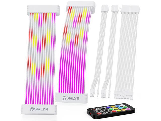 Sirlyr RGB PSU Cables Set with Lighting Panels and 24 Pin Motherboard,2 ...