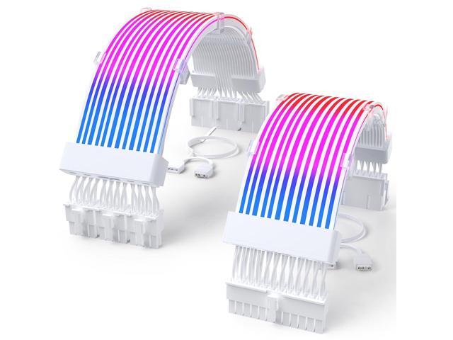 Sirlyr RGB PSU Cable Extension,ARGB PC Power Supply Cable with Soft LED ...