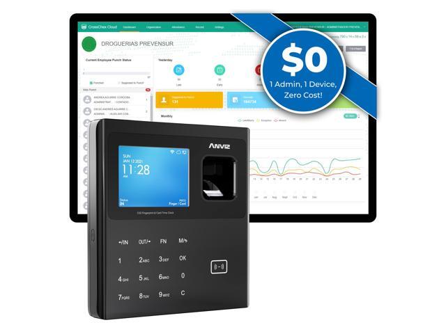 _Mega Brand Time Clocks for Employees Small Business - CX2 Fingerprint Biometric Clock in and ...