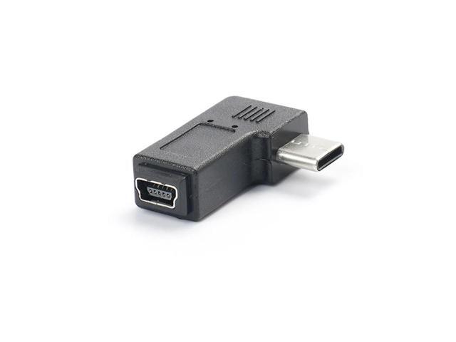 1pc 90 Degree Right Angle USB Type C Male to Mini 5 Pin USB Female ...