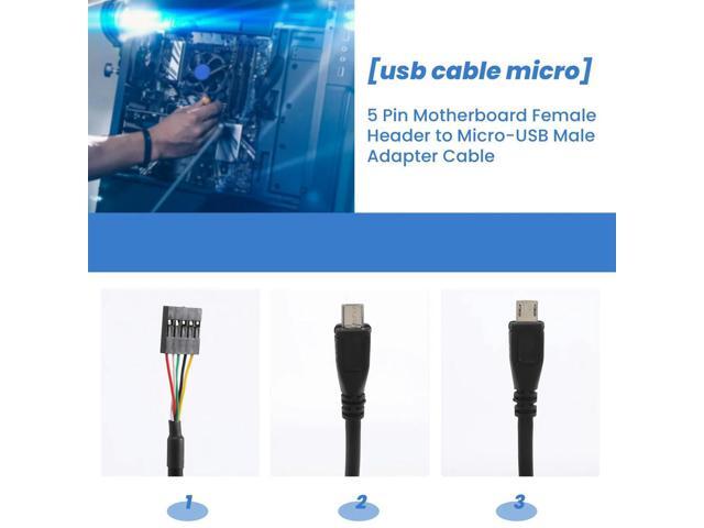 (2-Pack) 50CM 5 Pin Motherboard Female Header to Micro-USB Male Adapter ...