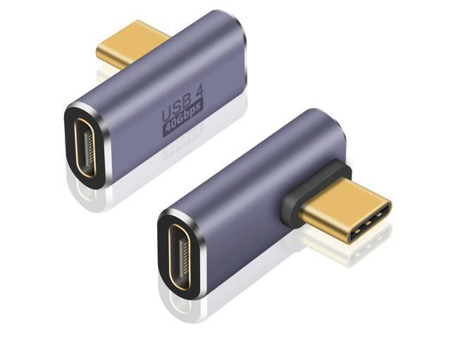 1x USB Right/Left Angle Type C Adapter USB 4 Cable 40Gbps Extender 8K ...