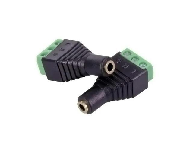 1pc 3.5mm Jack Video AV Balun 3.5mm stereo female to AV Screw Terminal ...