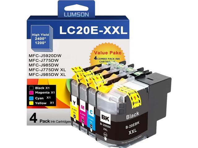 LC20E High Yield Ink Cartridges Replacement for Brother LC20E LC-20E XXL Ink Cartridges use with ...