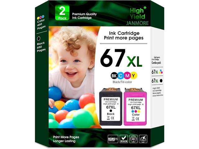 67XL Printer Ink Cartridge High Yield Replacement for HP 67 XL for HP ...