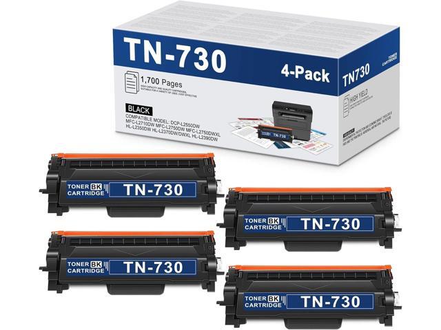 TN-730 TN730 Toner Cartridge Black 4 Pack Replacement for Brother TN ...