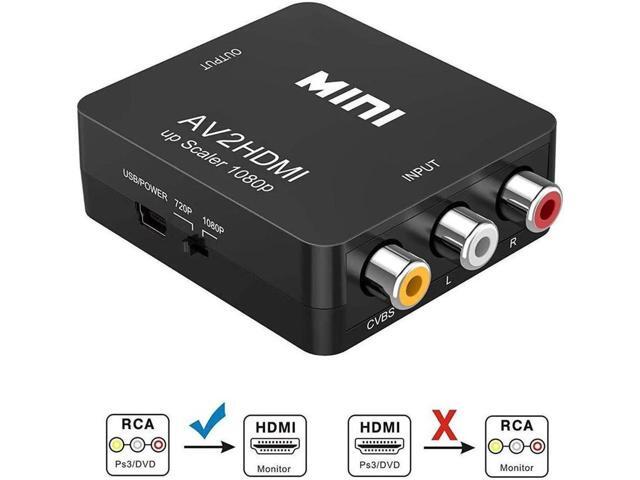 Werleo RCA Composite CVBS AV to HDMI Video Audio Converter AV2HDMI ...