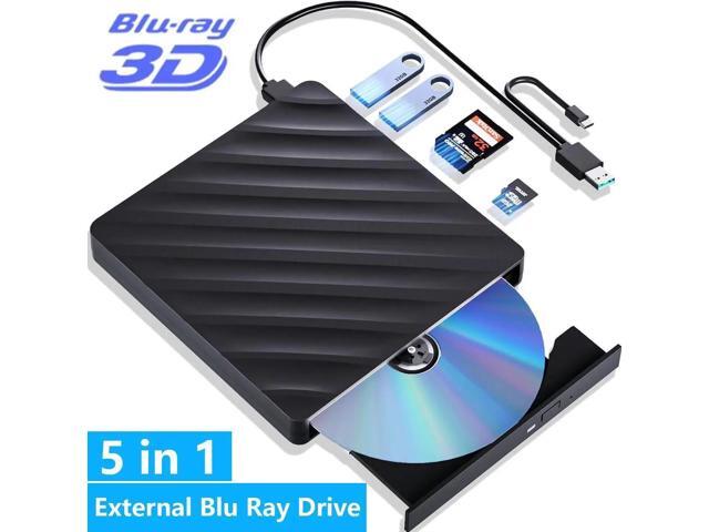 External Blu Ray Drive, 5 in 1 Portable Blu Ray Player with USB 3.0 ...
