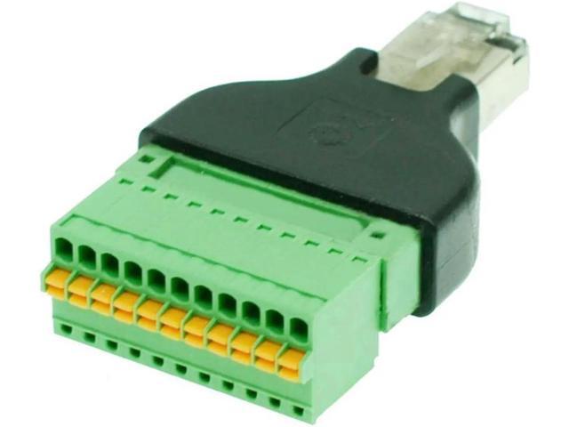 Aomoproing 1pc RJ50 Male to 11 Pin Spring Terminal Adapter Connector ...