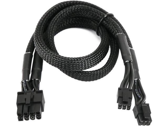 Dual Mini 6 Pin to 8 Pin PCI Express Video Card Power Adapter Braided ...