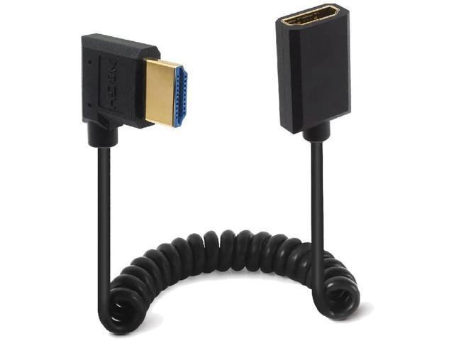 AOMOPROING 4ft HDMI Extension 8K@60Hz Coiled Cable, 90 Degree Left ...