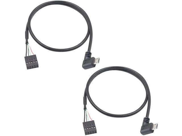 Aomoproing Micro USB to Motherboard Header Cable 1.65FT/50CM, Left ...