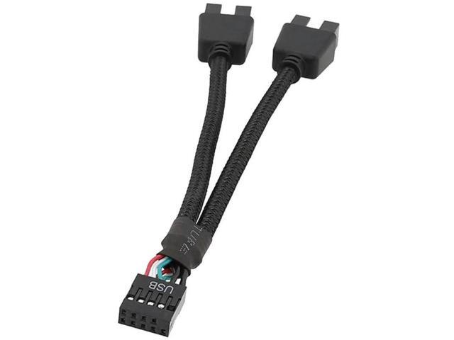 Aomoproing 1 Pack Motherboard 9 Pin USB 2.0 to Dual 9 Pin Extension ...