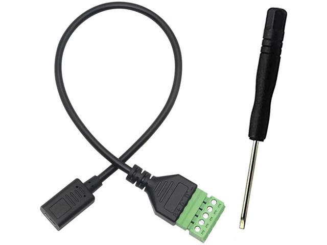 Aomoproing USB C Terminal, Type C Female Screw Terminal Block Connector ...