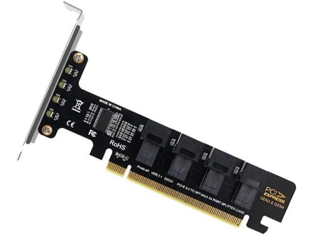 PH49 PCIe4.0 X16 to 4-Port U.2 NVME SFF-8643 SFF-8639 Expansion Card ...