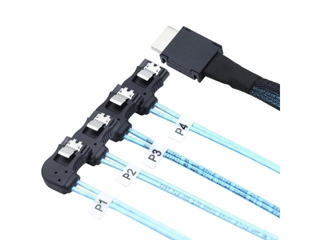 OCuLink PCI-Express SAS SFF-8611 4i to SATA 7P Right Angle Server Hard ...