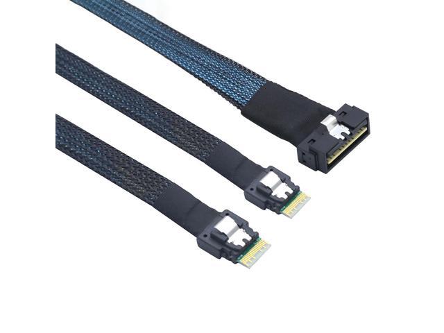 PCIe SlimSAS LP Low Profile SFF-8654 8i to Dual SFF-8654 4i Cable ...
