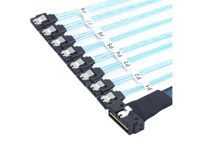 PCIe SlimSAS LP Low Profile SFF-8654 8i 74 Pin to 8* SATA Server Cable ...