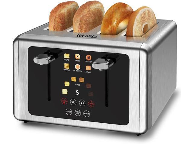 whall 4 Slice Touch Screen Toaster, Stainless Steel Toasters Digital ...