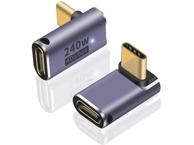 2pcs 240W USB 4 C 90 Degree Adapter Up Down Angle Type C Male to USB C ...