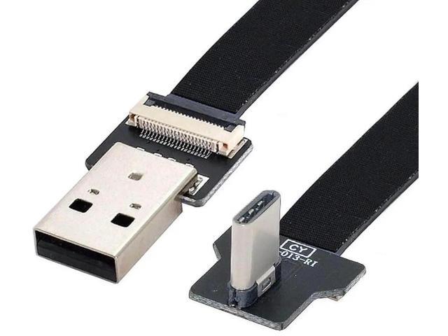 USB C Flat Cable USB 2.0 Male to USB C Male 90 Degree Right Angled ...