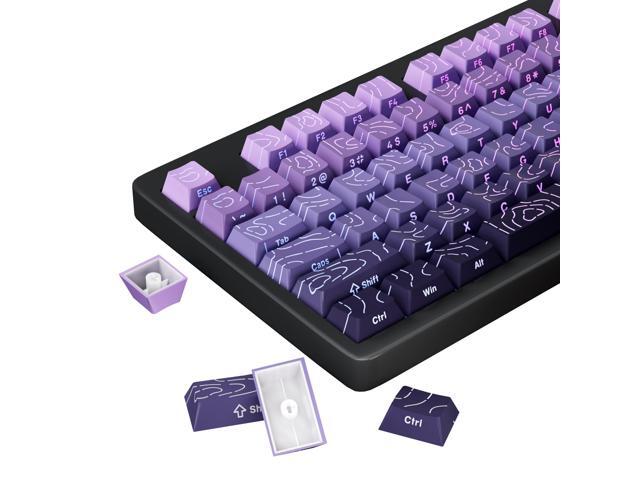 Shine Through PBT Keycaps - Purple Gradient Topographic Backlit Keycaps ...