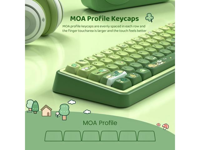 dagaladoo Matcha Green Frog Keycap Set, PBT Custom Keycaps 60% 75% 100% ...