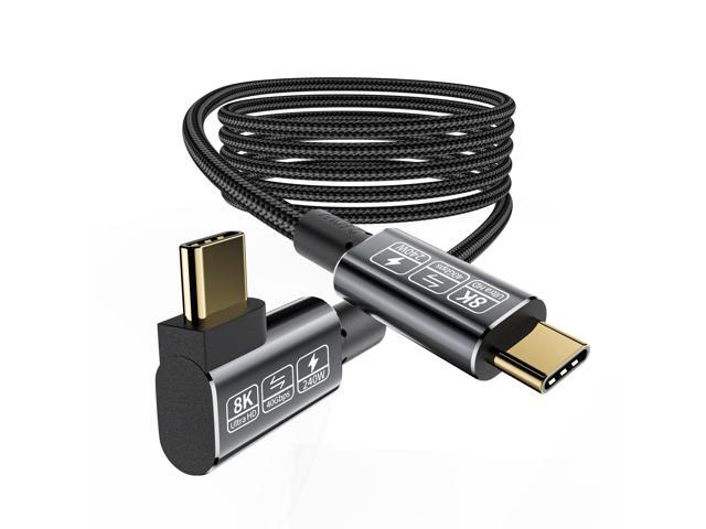 Yiicumhh USB C Thunderbolt 4 Cable 90 Degree, 240W Data Transfer Right ...