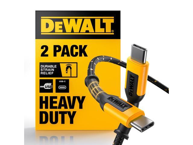 DEWALT Heavy Duty 2-Pack USB C Cable 60W, 6ft USB C to USBC Cables ...