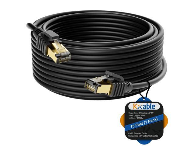 Cat 7 Ethernet Cable 75 Feet, Long High Speed Internet Cord, CAT7 RJ45 ...