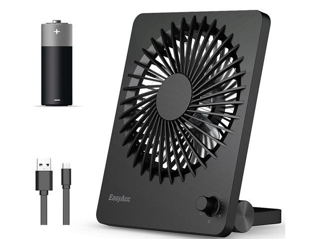 EasyAcc Portable Travel Fan 7-inch, Ultra-thin + 10-26H Runtime + Step ...