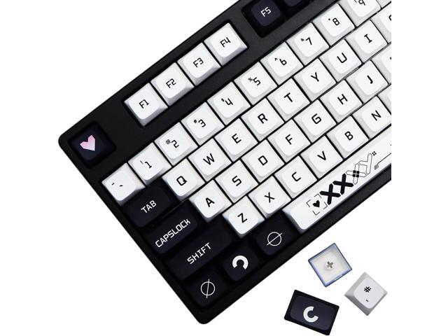 MOLGRIA B42 Keycaps, 128 Set Dark Blue and White Keycaps for Mechanical ...