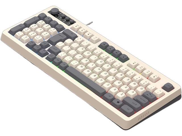 Mllepjdh Small 98Key Wire Keyboard With ARGB Backlights Modes Ergonomic ...