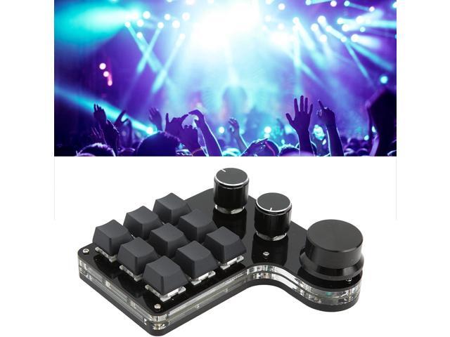 RGB Backlit Mini Gaming Keypad 9 Key 3 Knob Blue Switch Programmable ...
