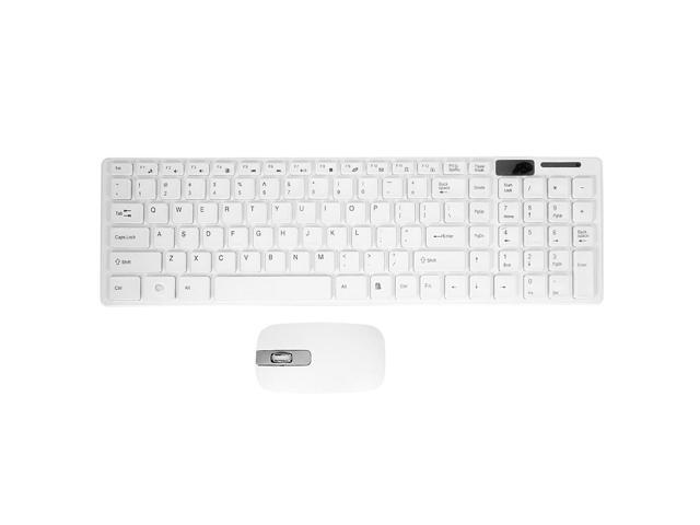 Wireless Ultra-thin White Keyboard + Wireless Optical Mouse Set for PC ...