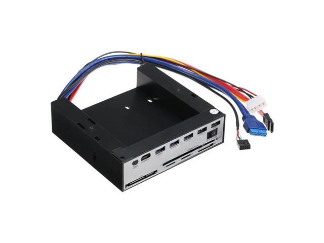 5.25-inch front panel expansion hub with 3 USB3.0 ports, 2 USB2.0 ports, 5-in-1 card reader ...