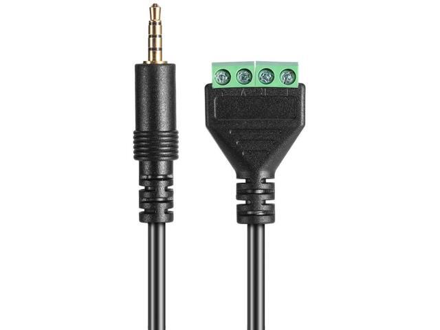 3.5mm Stereo 4 Pole Male Plug to 4 Pin AV Screw Video Balun Terminal ...