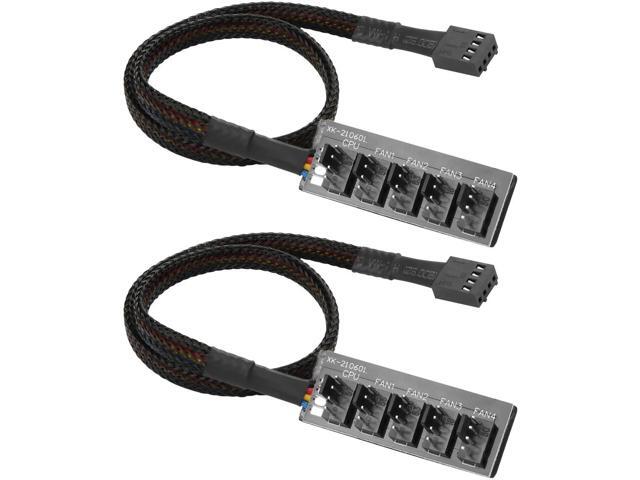 JAENFONG PWM Fan Hub Splitter 2 Pack 1 to 5 Way 4Pin Computer CPU Case ...