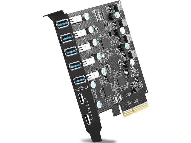 7 Port USB 3.2 PCIE Expansion Card, 10Gbps High Speed Transmission ...