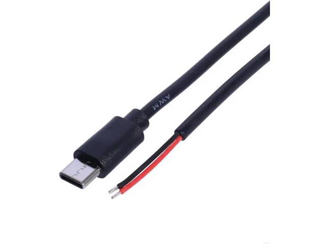 JAENFONG USB C to 2Pin Bare Wire Open End Cable 5V/2A USB Type C Male ...