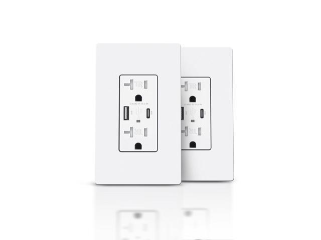 USB Receptacle Outlet, 30W Speedy Charge Outlet with Type C&A Ports ...
