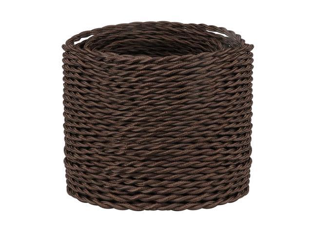 Helunsi 32.8ft Twisted Cloth Covered Wire, Brown 18/2 Cloth Covered ...