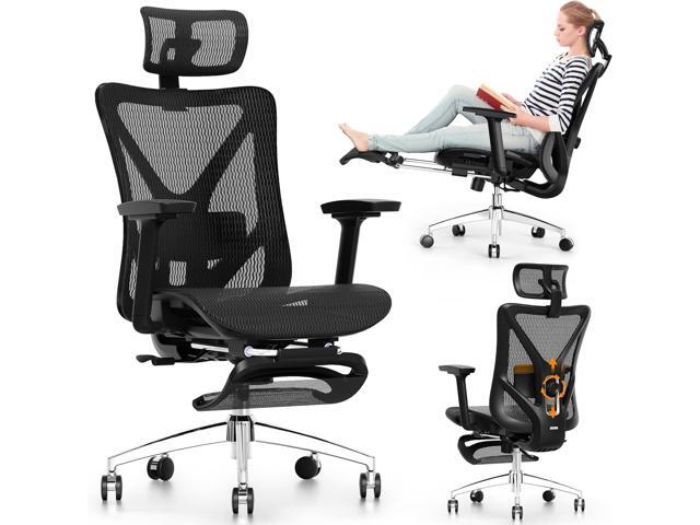 GABRYLLY Ergonomic Office Chair with Footrest, 135° Reclining Desk ...